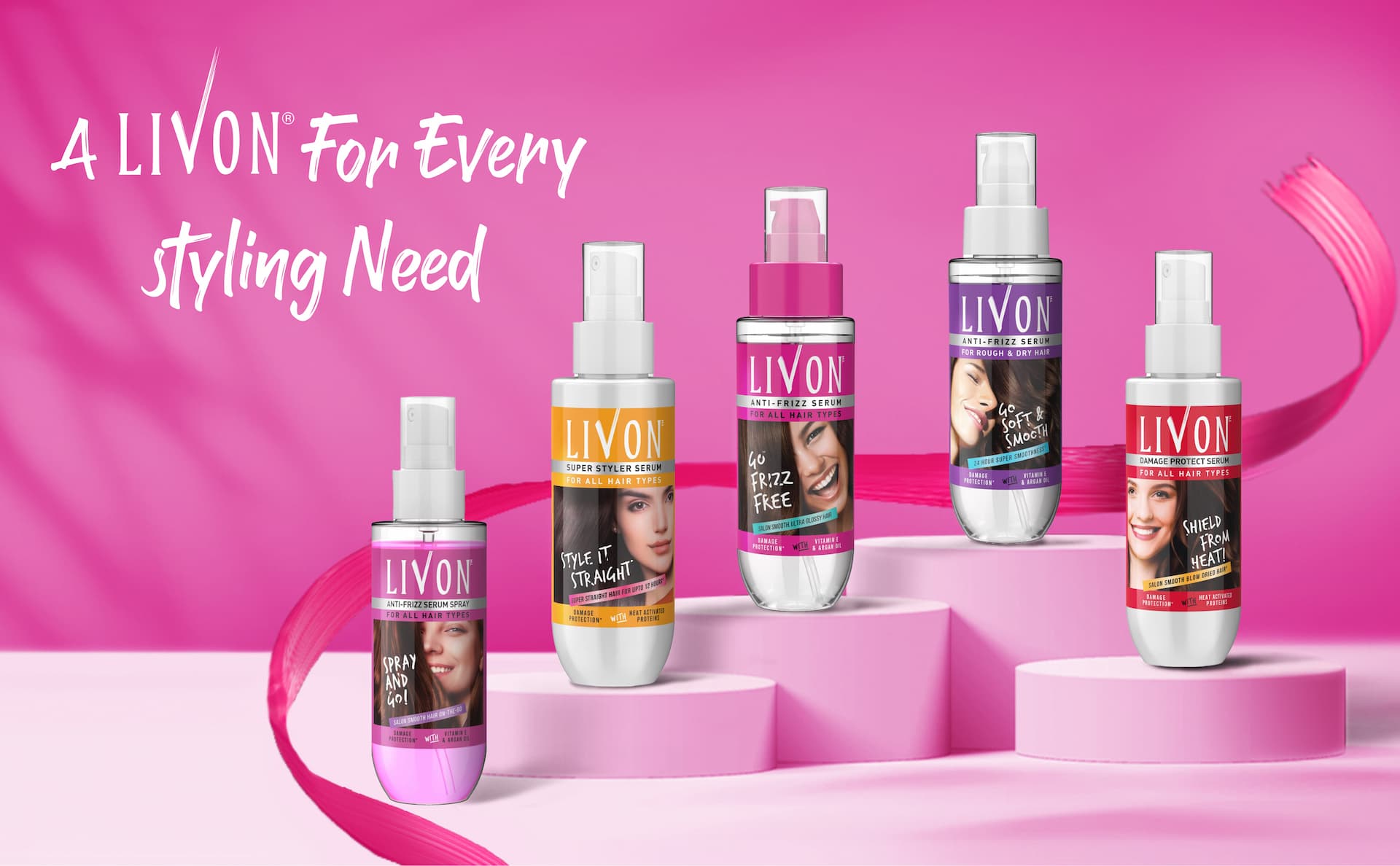 Livon Hair Serum for Women - Anti-Frizz, Styling & Heat Protection for ...